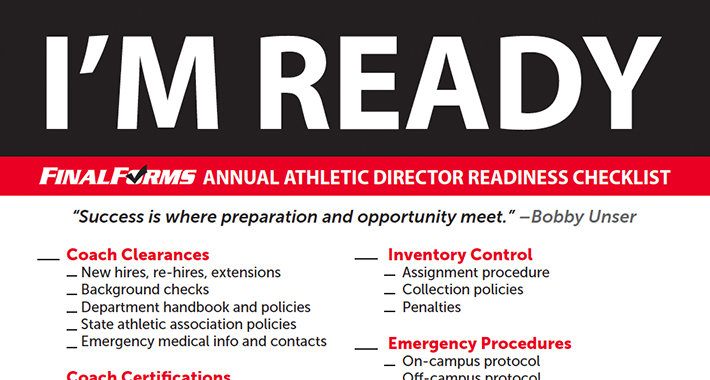 FinalForms: 10-Point Checklists: AD Sport Readiness